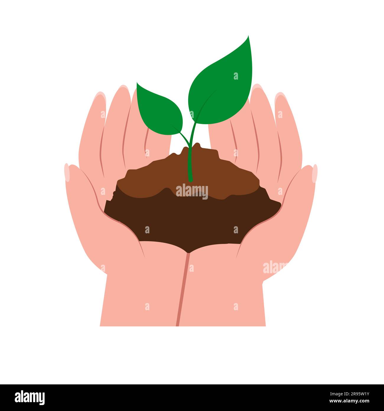 Plant in hand vector on white background. Plant in hand Stock Vector ...