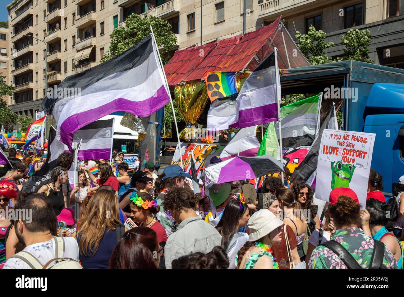 Milan, Italy. 24th June, 2023. Milan - Pride 2023, the procession for ...