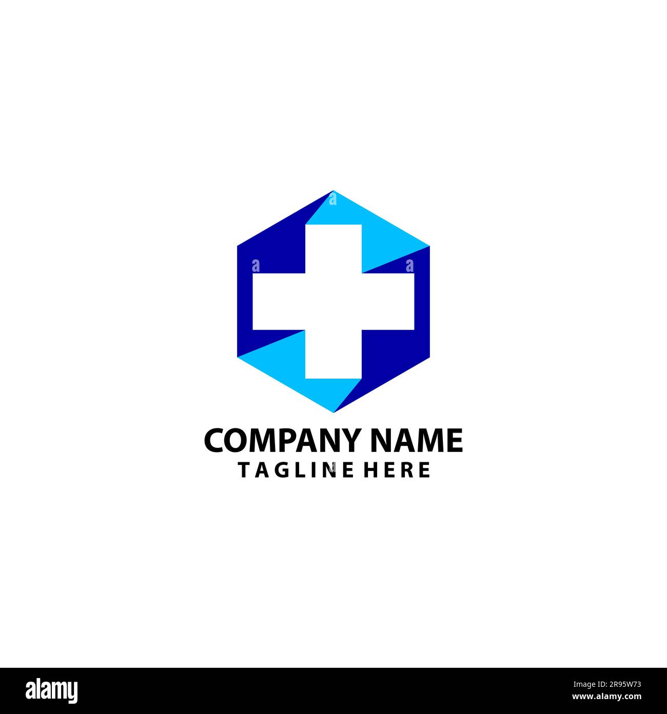 hospital logo design template with hexagon element Stock Vector Image ...