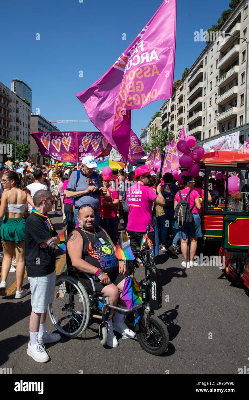 Milan, Italy. 24th June, 2023. Milan - Pride 2023, the procession for ...