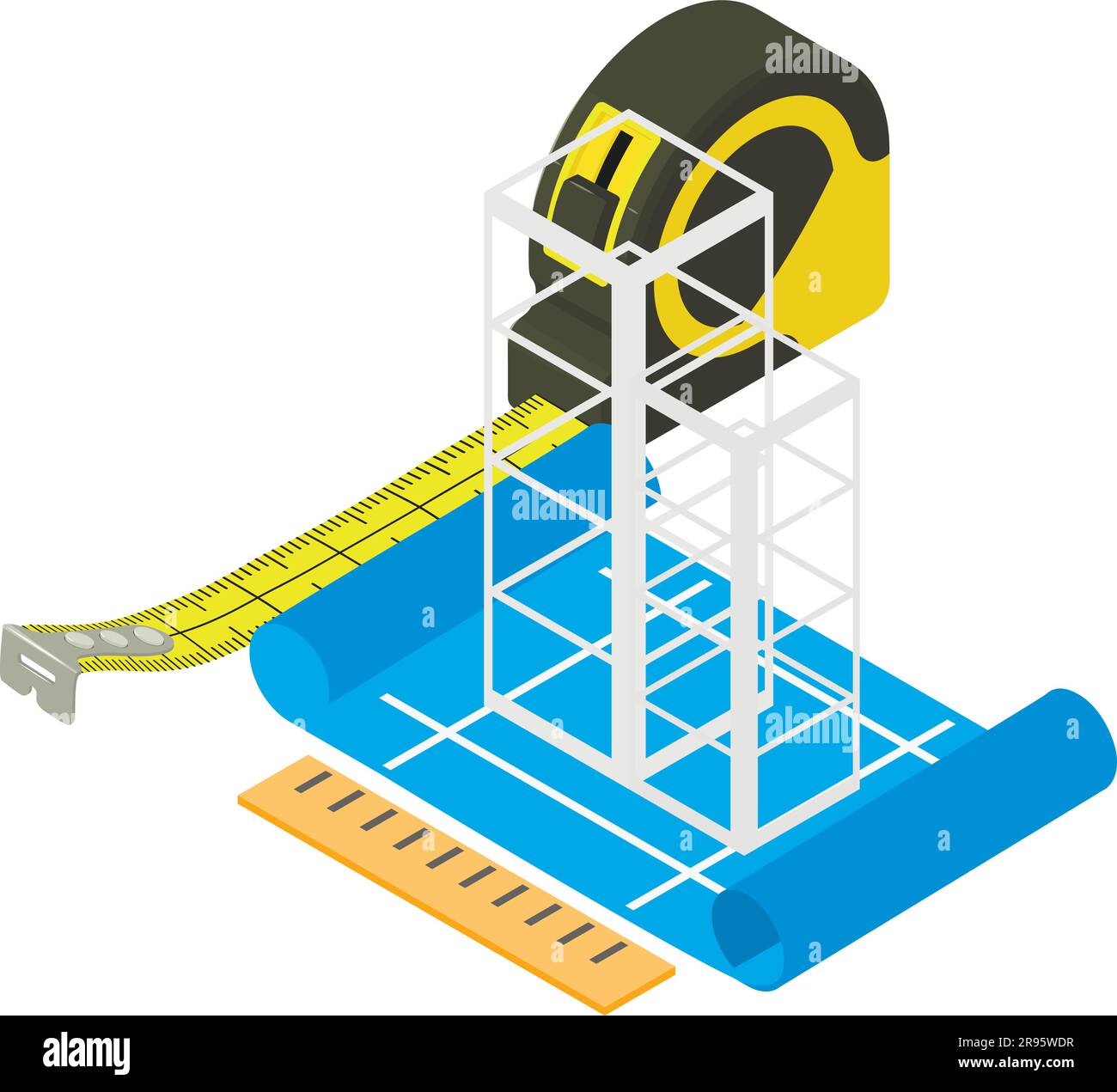 Building project icon isometric vector. Building structure and ...