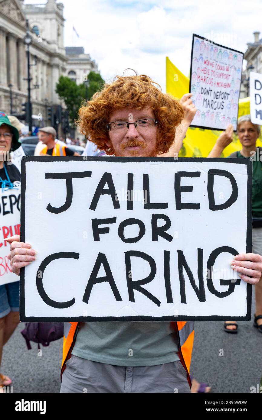 London, England, UK 24 June 2023 Protesters march to the Home Office ...