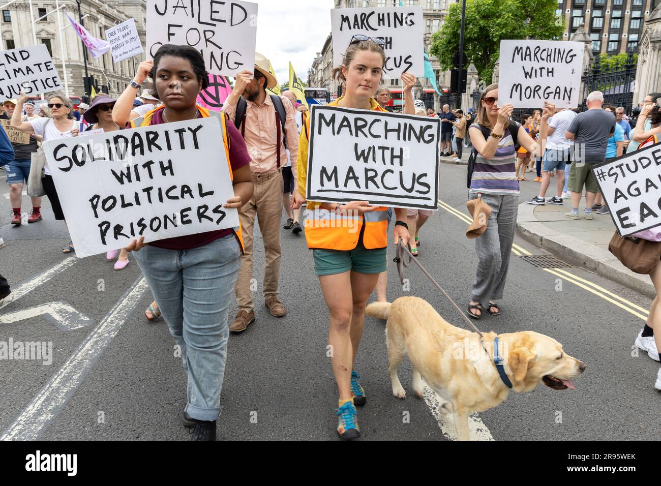 London, England, UK 24 June 2023 Protesters march to the Home Office ...