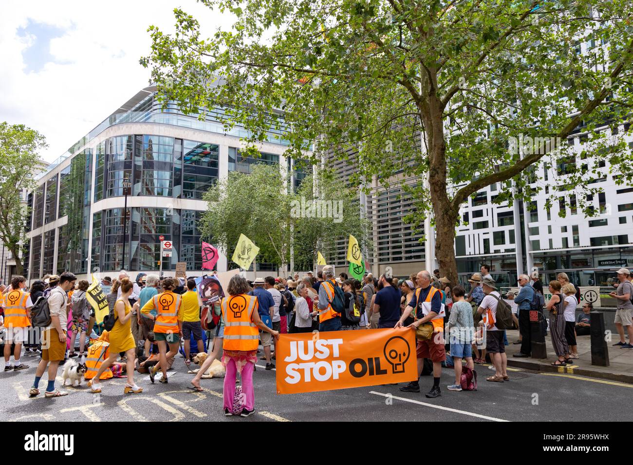 London, England, UK 24 June 2023 Protesters march to the Home Office ...