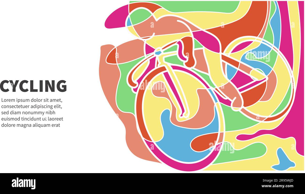 road bike contemporary abstract style cycling vector illustration Stock ...