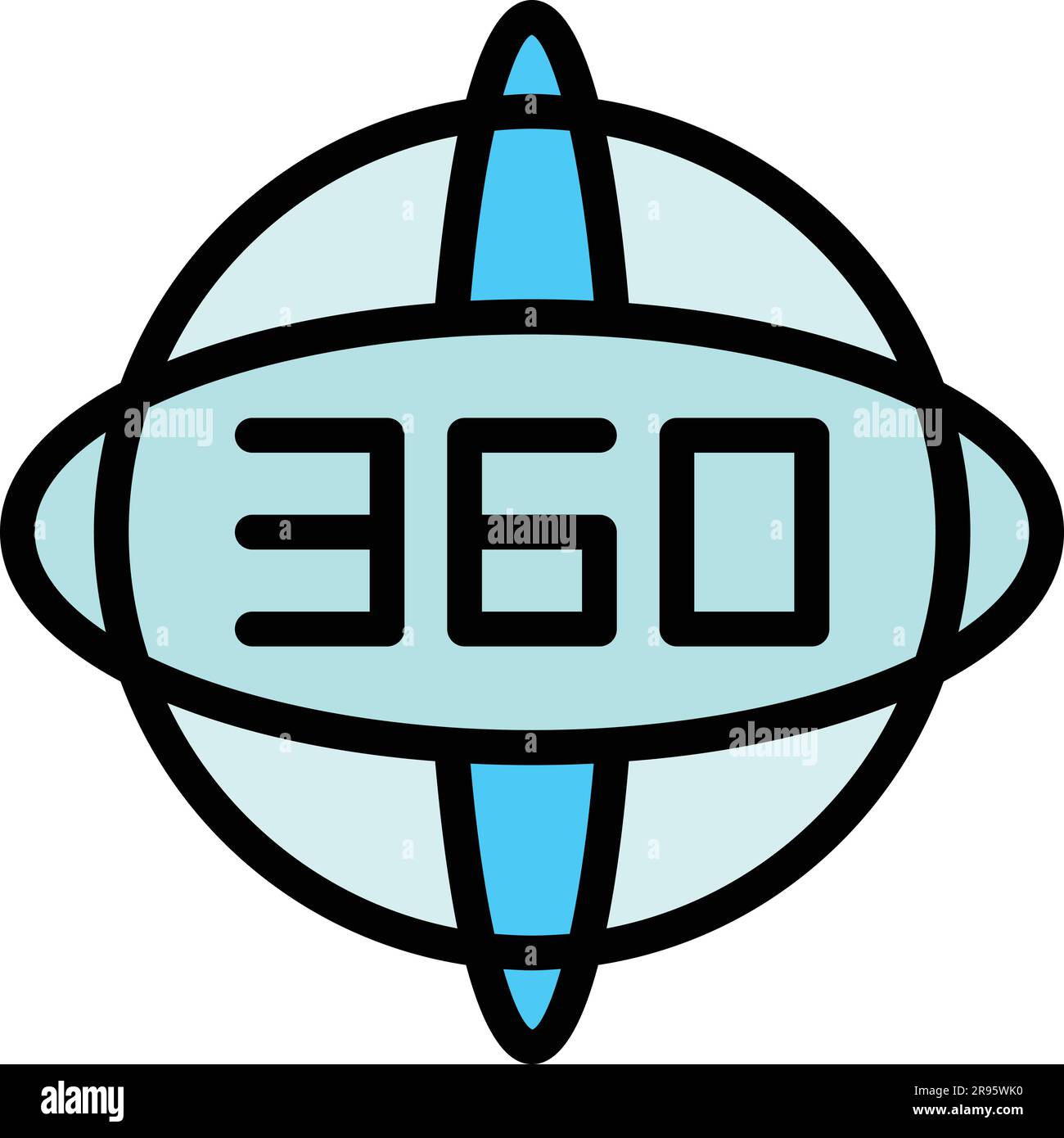 Virtual oculus angle icon. Outline Virtual oculus angle vector icon for ...