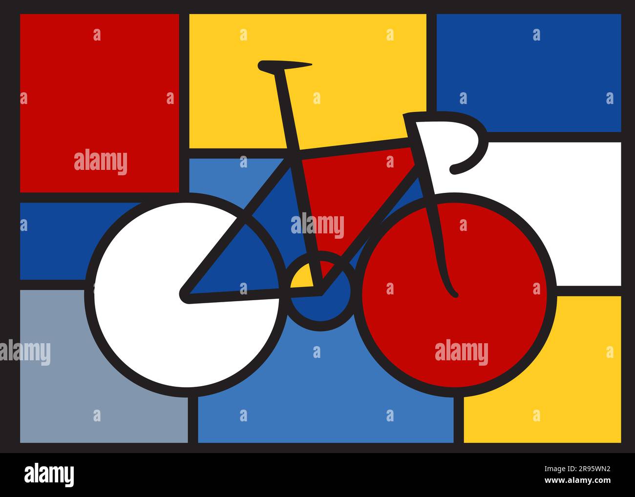 road bike contemporary abstract style cycling vector illustration Stock ...