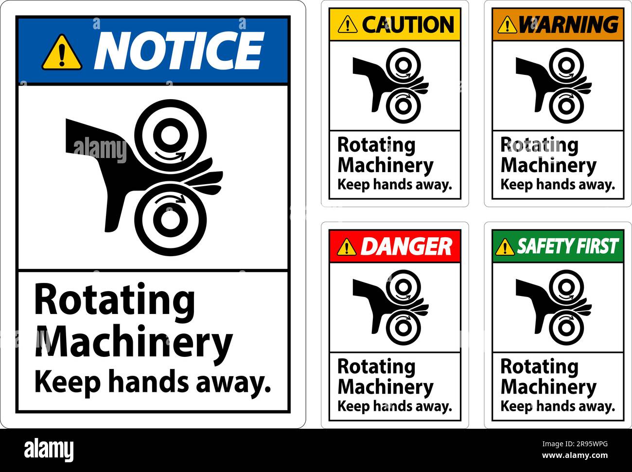 Danger Sign Rotating Machinery Keep Hands Away Stock Vector Image & Art ...