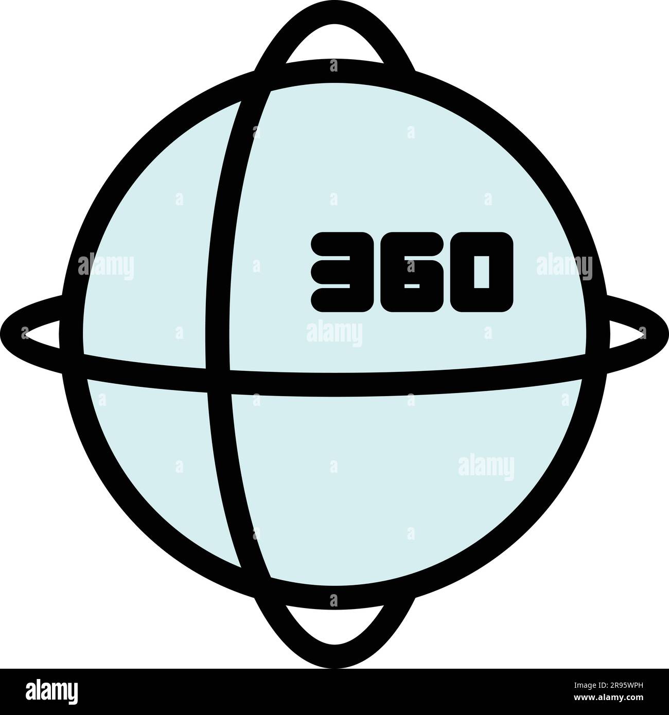 Virtual reality sphere icon. Outline Virtual reality sphere vector icon ...