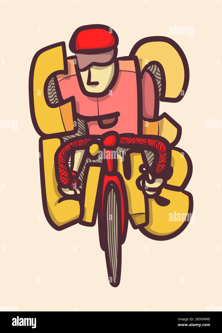 road bike contemporary abstract style cycling vector illustration Stock ...