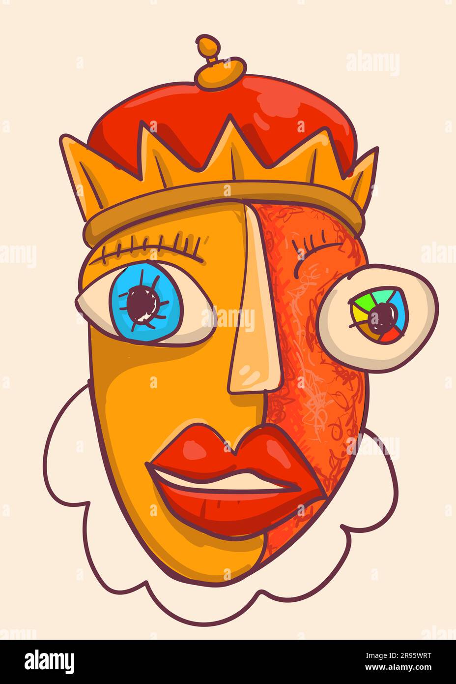 smile of a king. abstract drawing poster vector illustration Stock ...