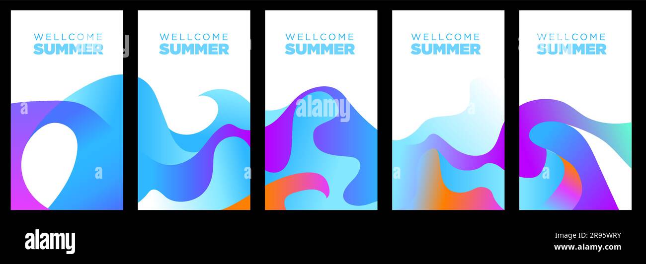 summer vibes fluid abstract vector illustration Stock Vector Image ...