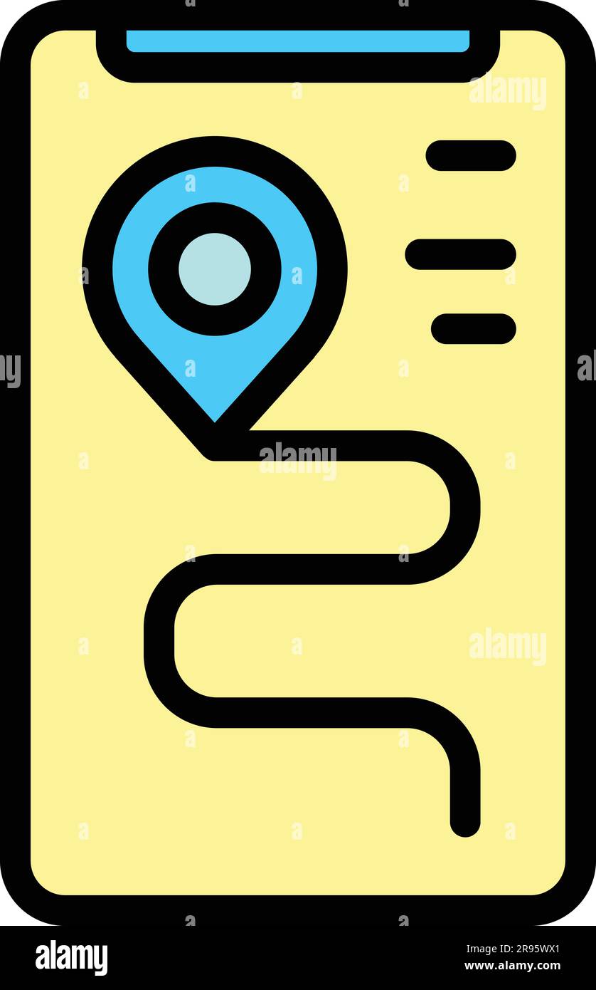 Smart navigation car icon. Outline Smart navigation car vector icon for ...