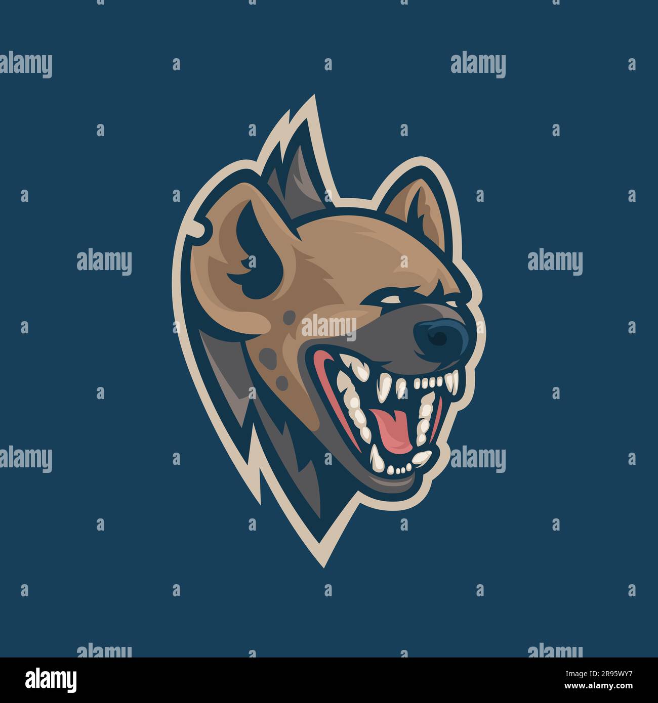 Hyena mascot logo with wide open fanged mouth Stock Vector Image & Art ...