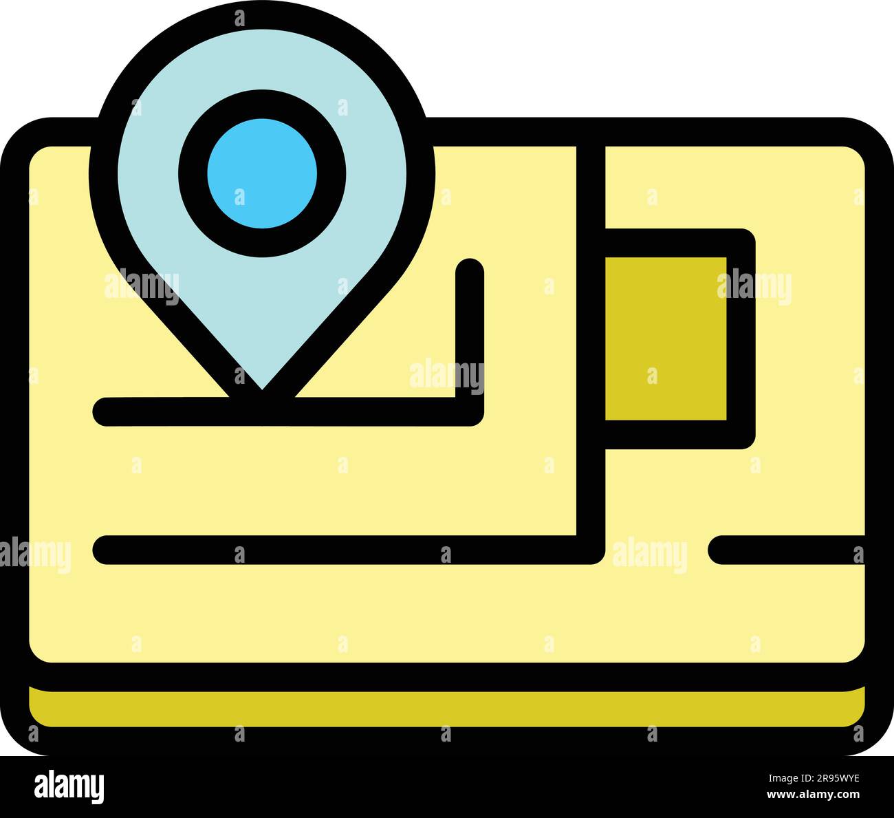 Automated map car icon. Outline Automated map car vector icon for web ...