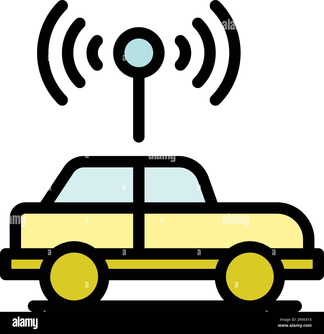 Signal control car icon. Outline Signal control car vector icon for web ...