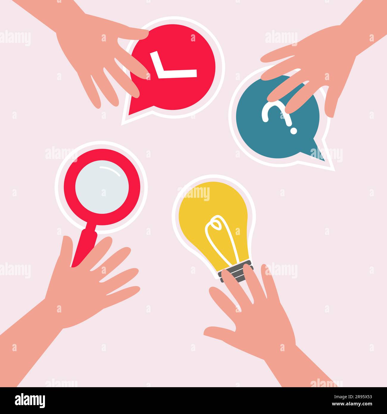 Team partnership, teamwork concept, planning and creating together ...