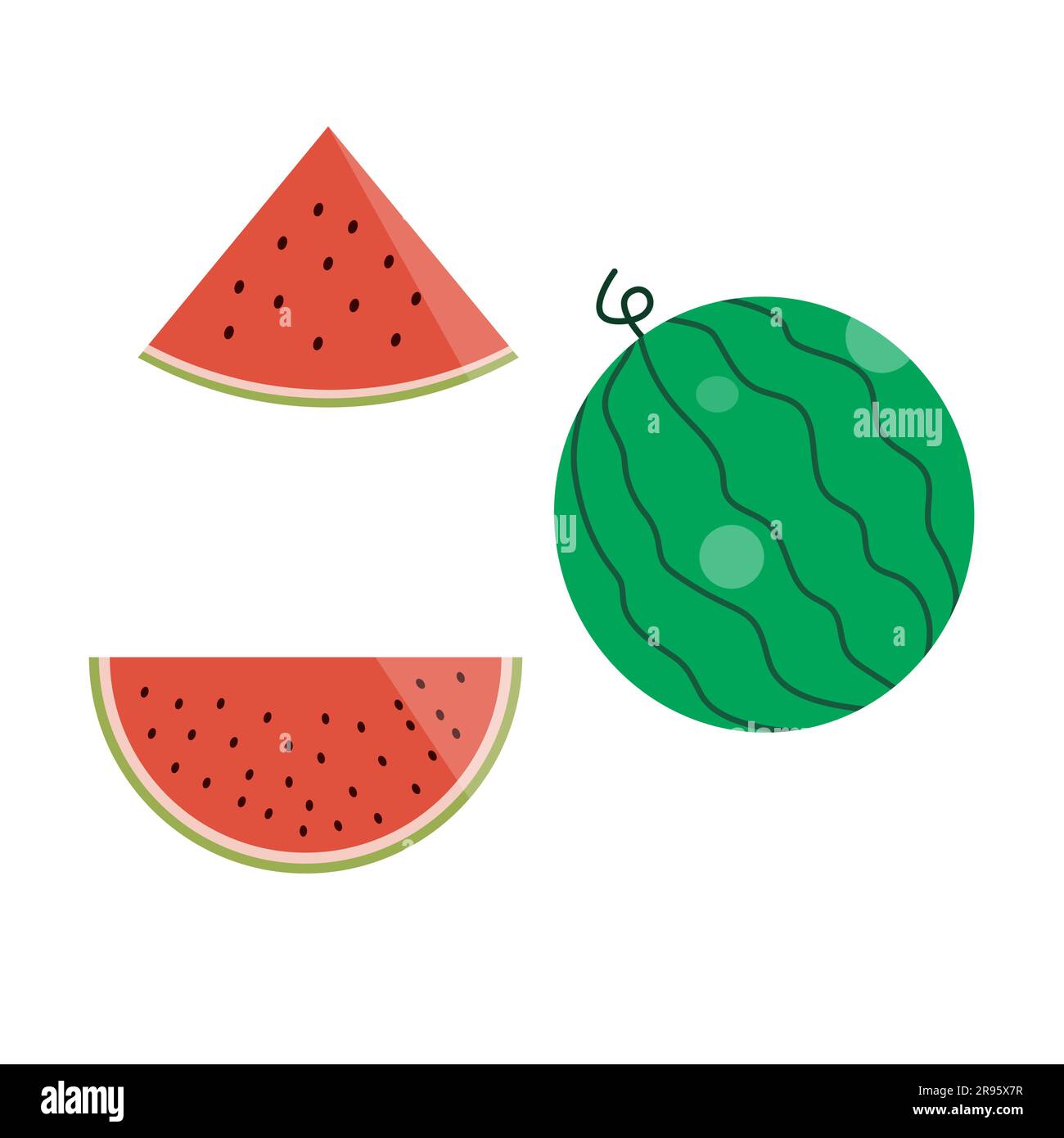 Fresh and juicy whole watermelons and slices Stock Vector Image & Art ...