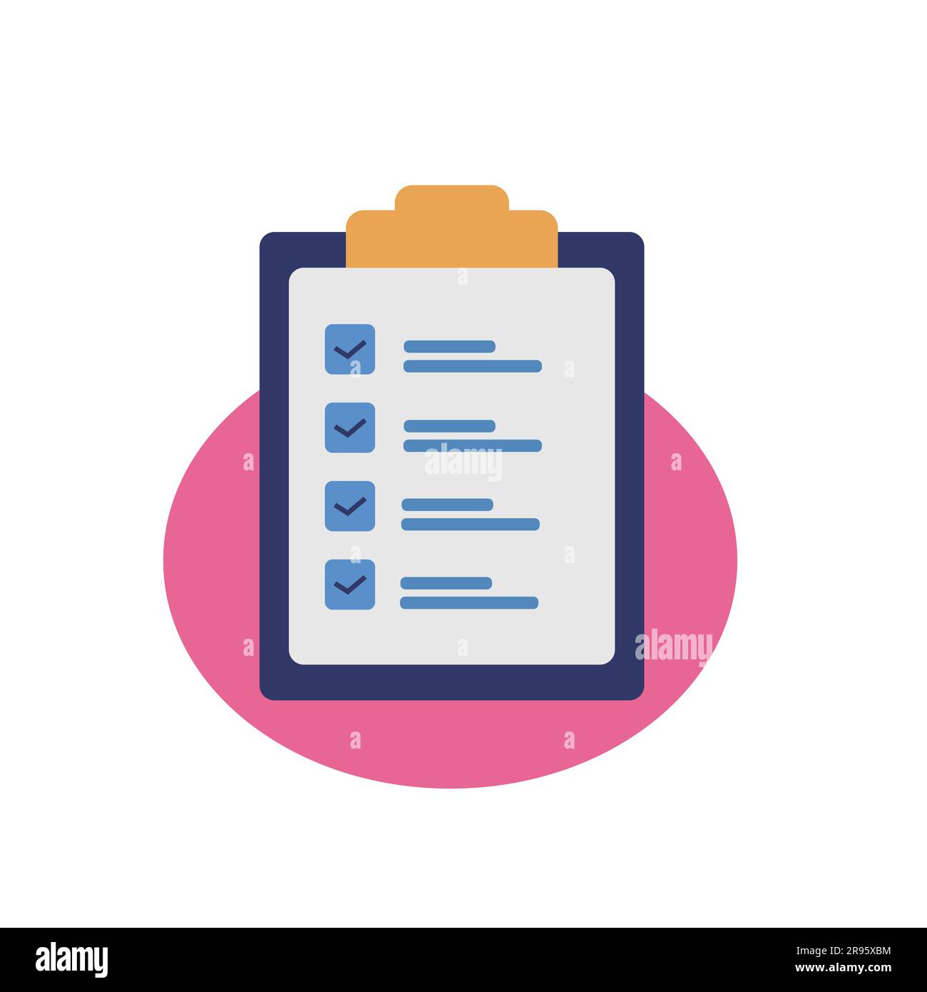 Checklist. Notebook with checked tasks, exam note Stock Vector Image ...