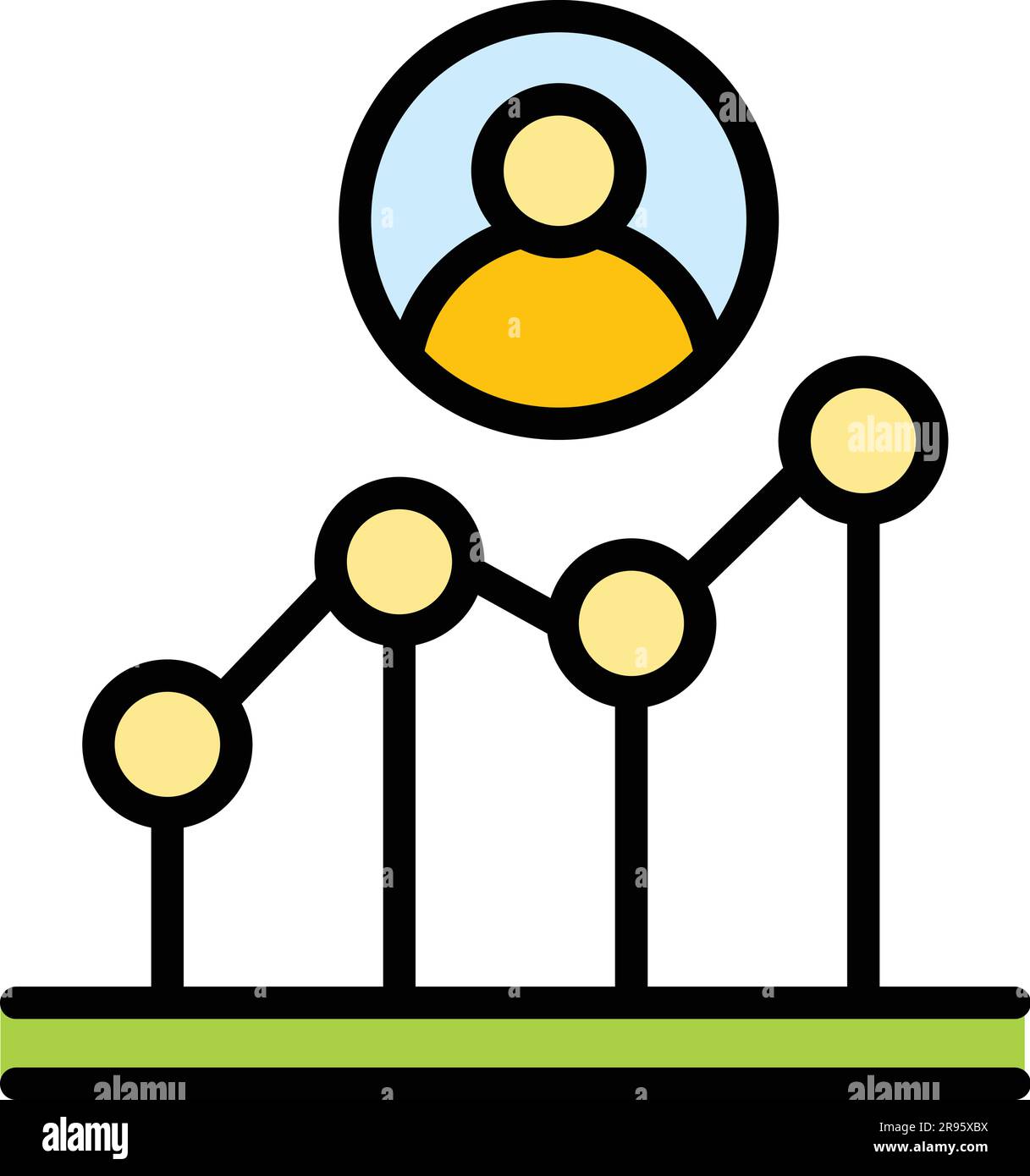 Narrow market graph chart icon. Outline Narrow market graph chart ...