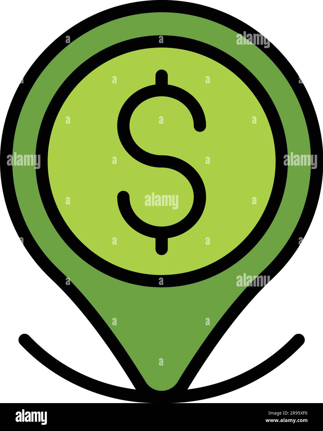 Money location icon. Outline Money location vector icon for web design ...