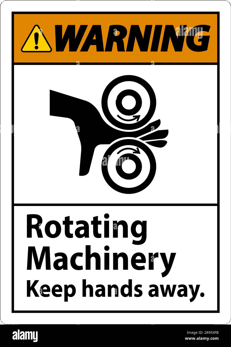 Warning Sign Rotating Machinery Keep Hands Away Stock Vector Image ...