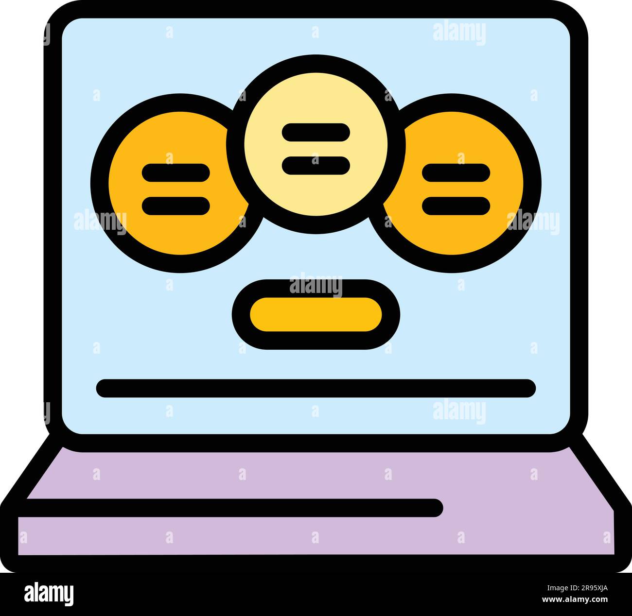 Narrow market laptop icon. Outline Narrow market laptop vector icon for ...