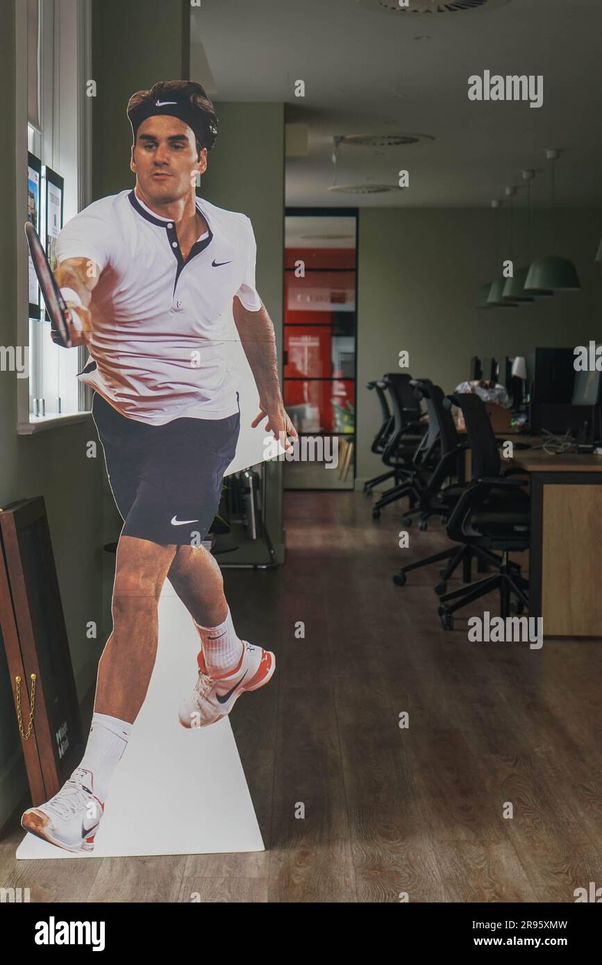 Cardboard cut of Swiss Tennis player Roger Federer Stock Photo - Alamy