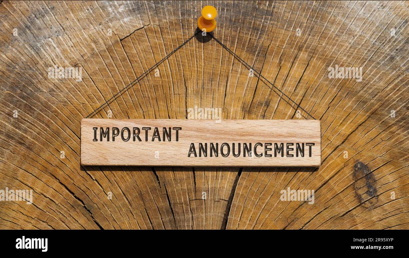 An important announcement sentence was written. Wooden concept studio ...