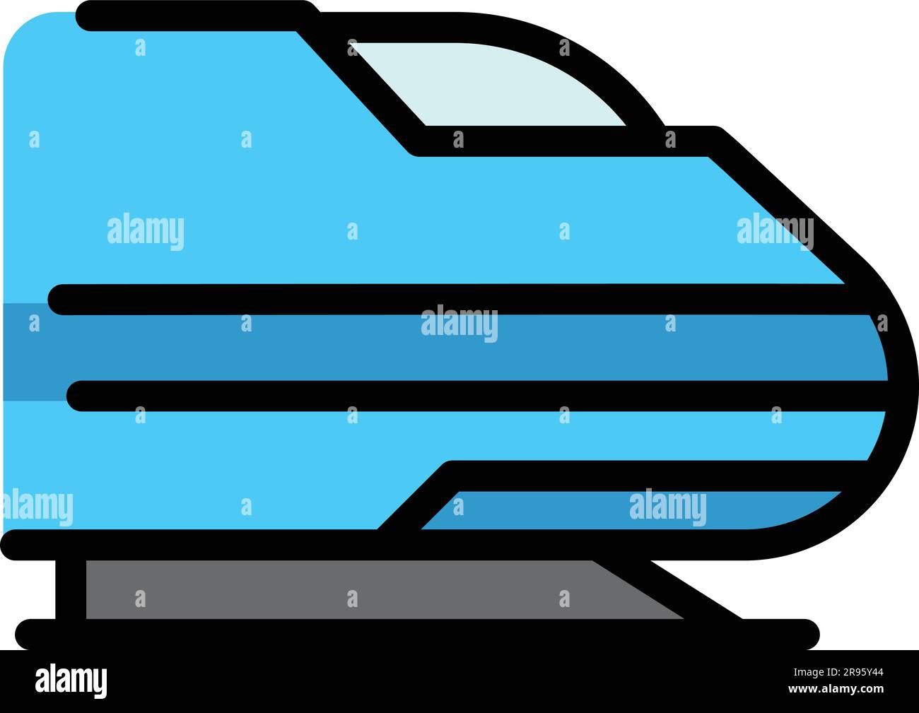 High speed express train icon. Outline High speed express train vector ...