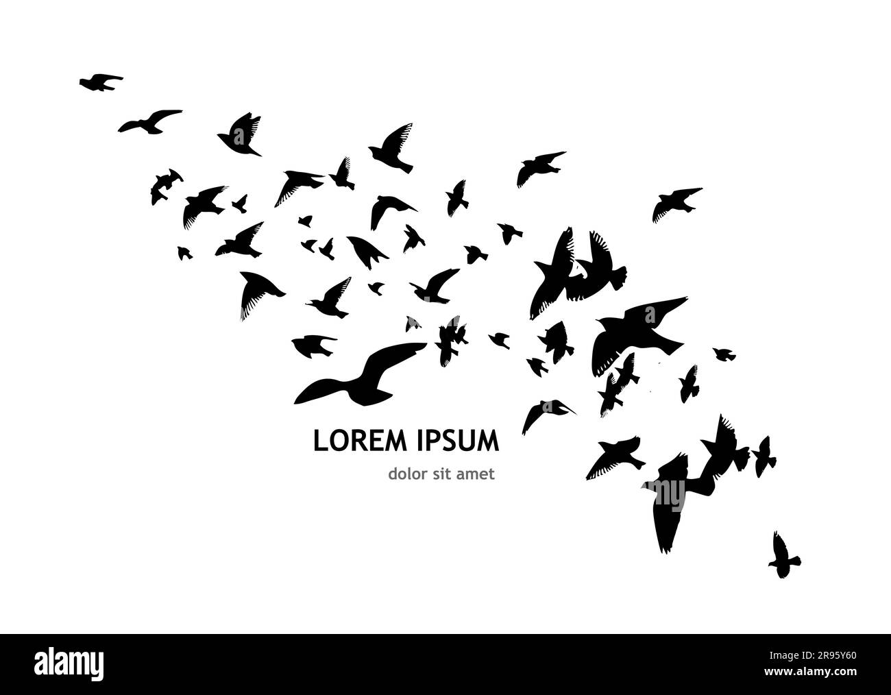 A flock of flying birds. Vector illustration Stock Vector Image & Art ...