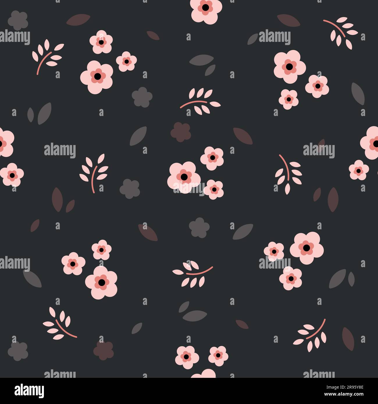 Vintage pink flowers Stock Vector Images - Alamy