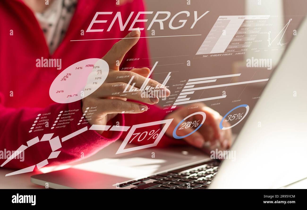 virtual screen with energy percentages hologram, virtual screen icons ...