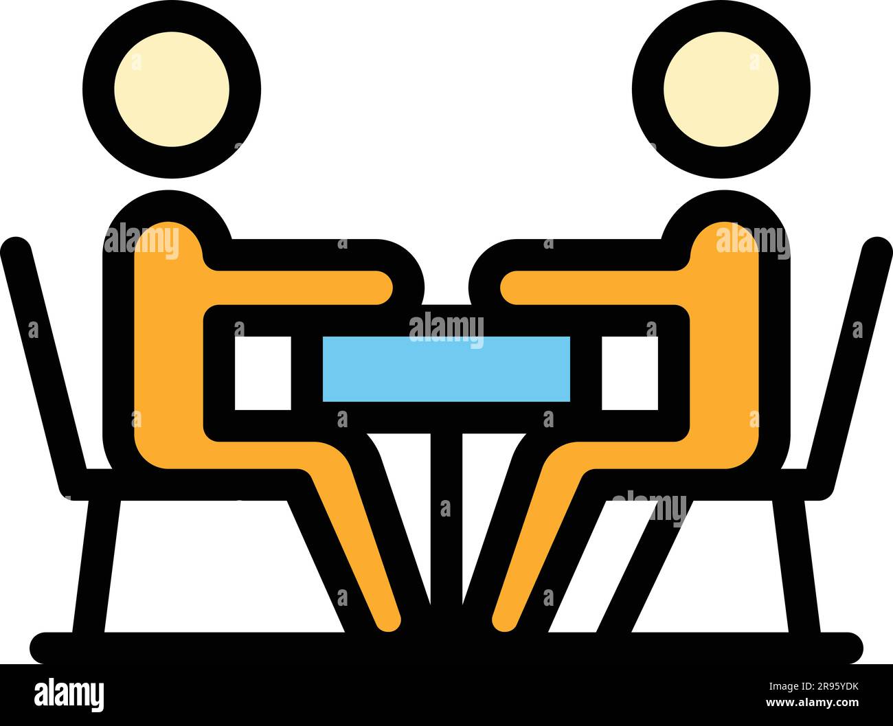 Colleague discussion icon. Outline Colleague discussion vector icon for ...