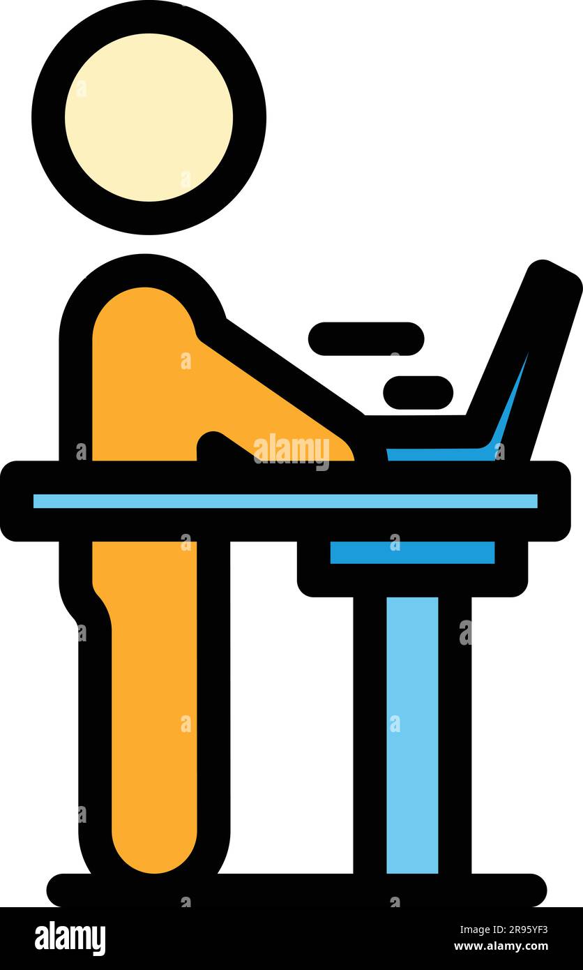 Stand up working icon. Outline Stand up working vector icon for web ...