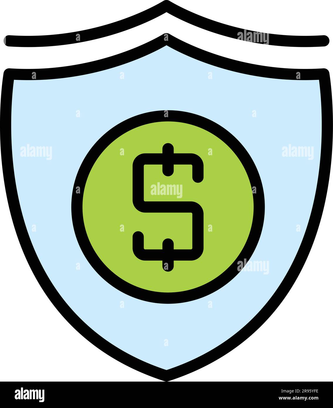 Narrow market money protect icon. Outline Narrow market money protect ...