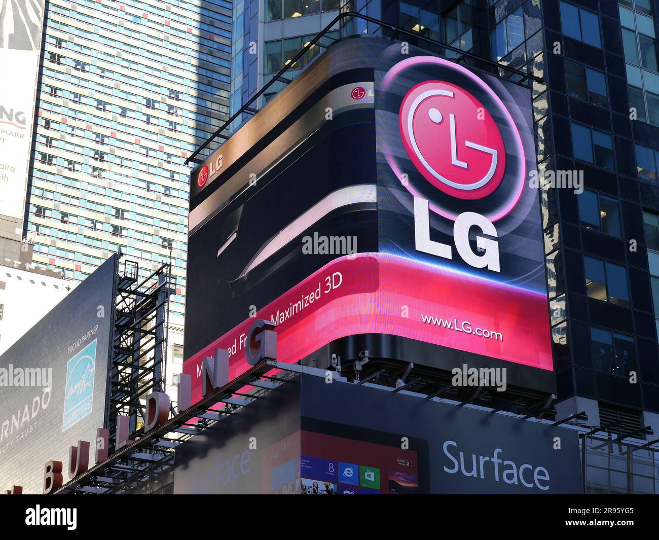 A closeup of an LG advertising poster in New York City Stock Photo - Alamy