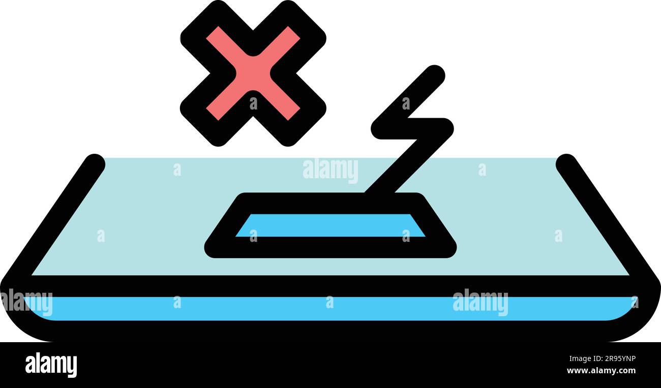 Broken laptop icon. Outline Broken laptop vector icon for web design ...