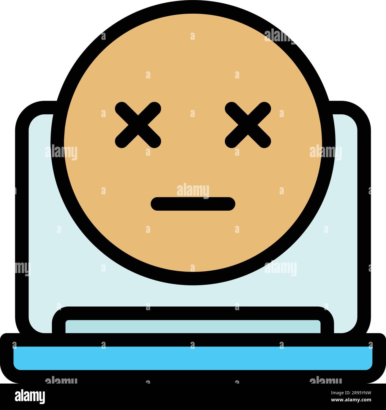 Sick laptop icon. Outline Sick laptop vector icon for web design ...