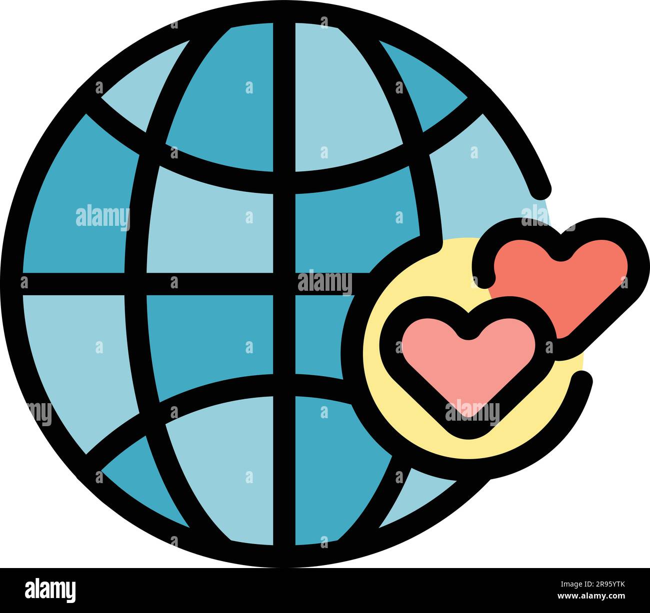 Global relationship icon. Outline Global relationship vector icon for ...