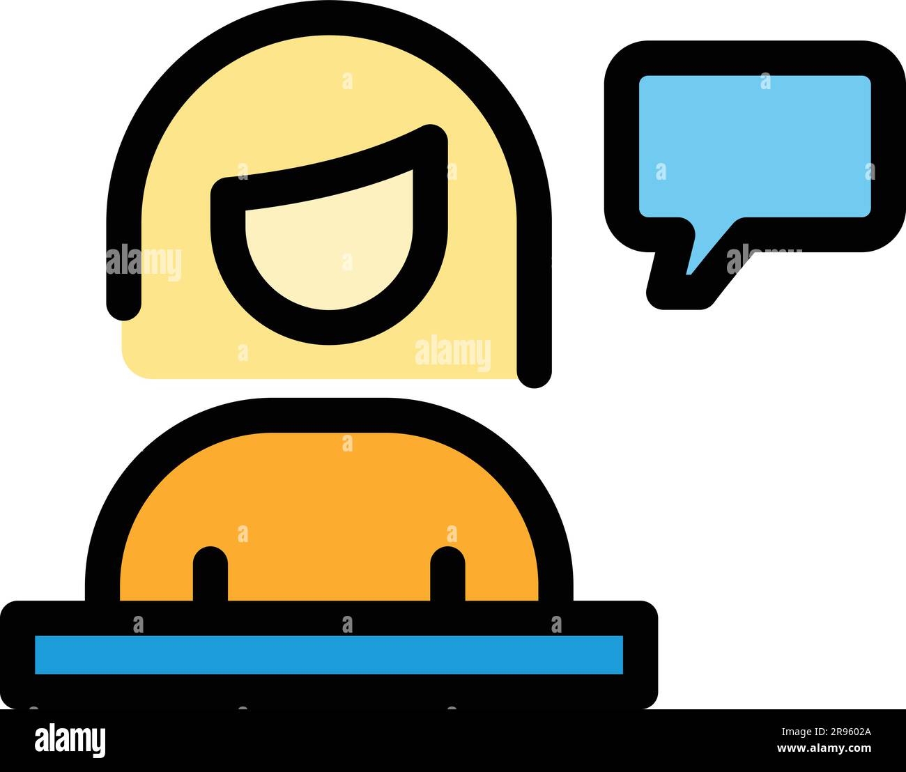 Colleague woman icon. Outline Colleague woman vector icon for web ...