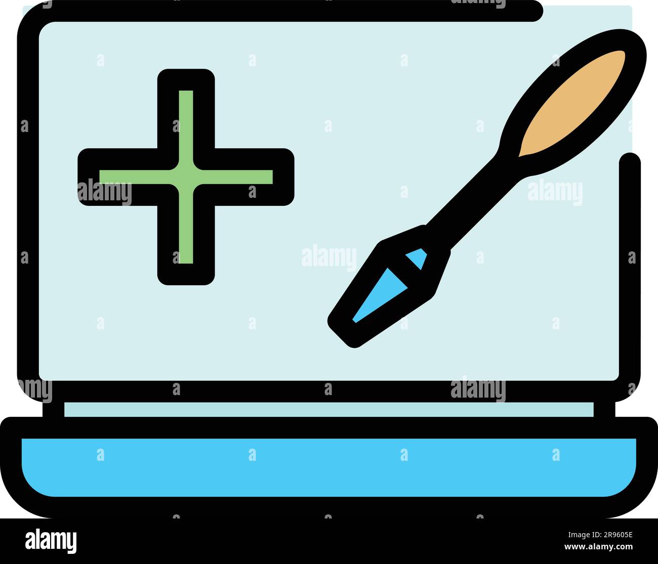 Fixing laptop icon. Outline Fixing laptop vector icon for web design ...