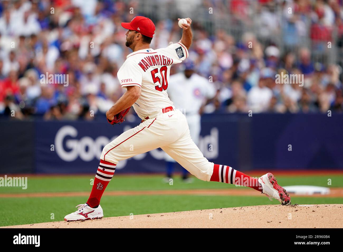 St. Louis Cardinals’ Adam Wainwright in pitching action during the MLB ...