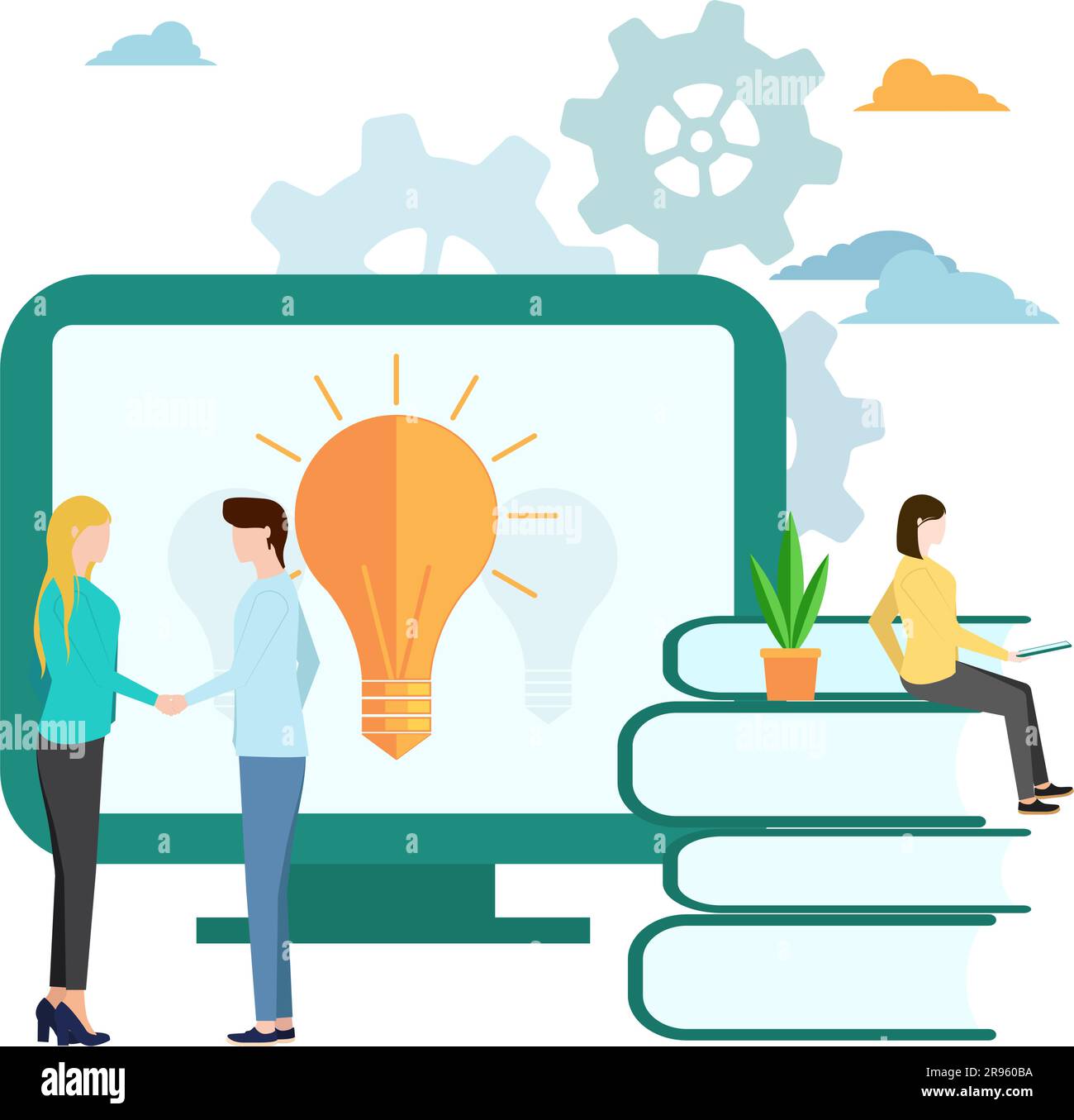 Business concept vector illustration, partnership concept, agreement of ... Business concept vector illustration, partnership concept, agreement of ...