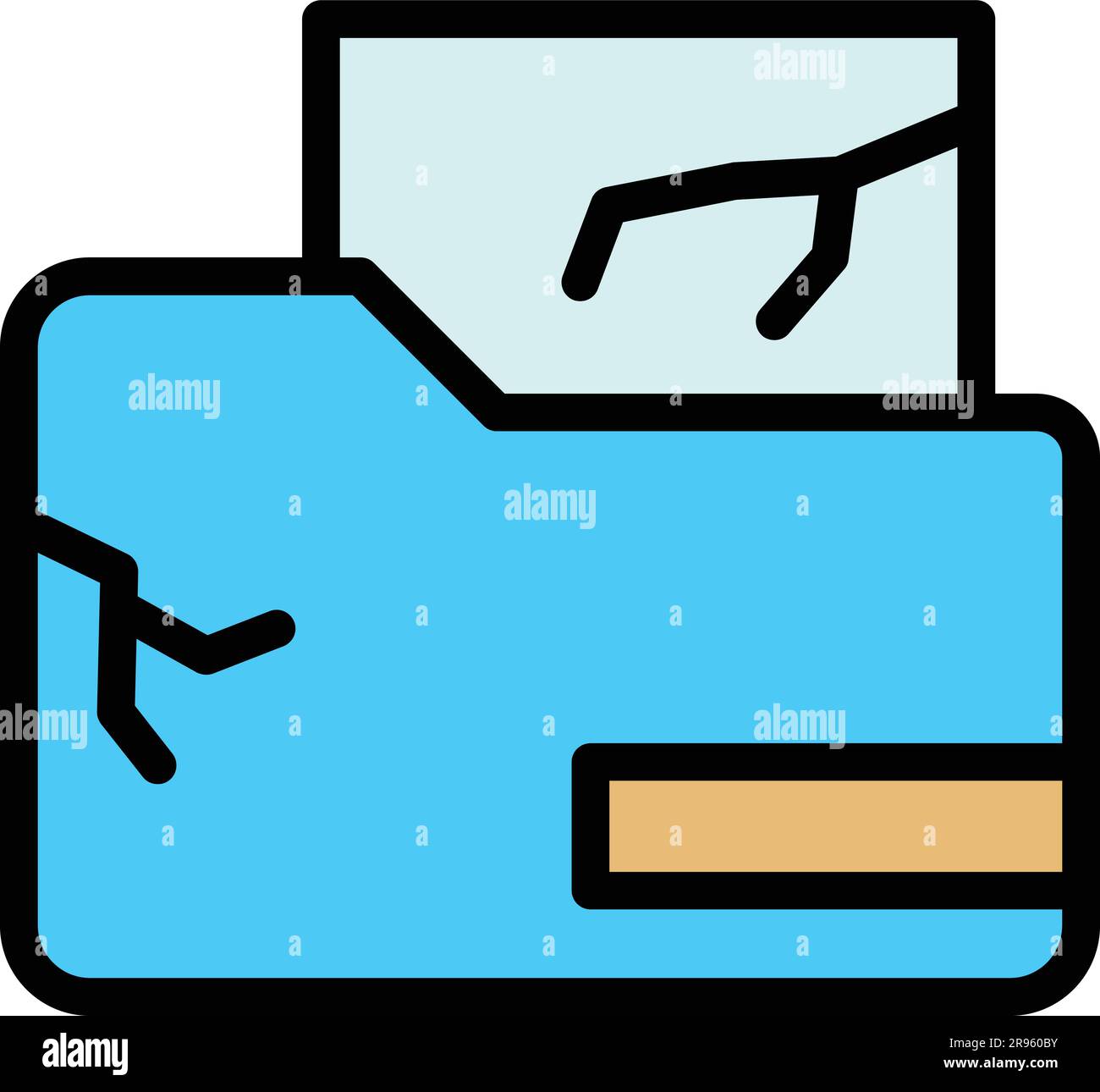 Broken folder icon. Outline Broken folder vector icon for web design ...