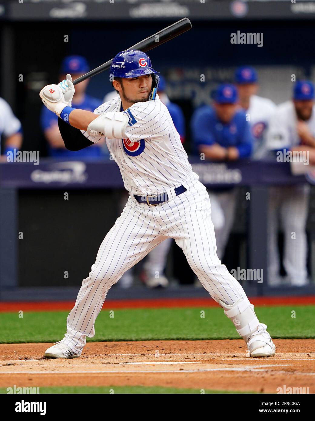 Chicago Cubs’ Seiya Suzuki in batting action during the MLB London ...
