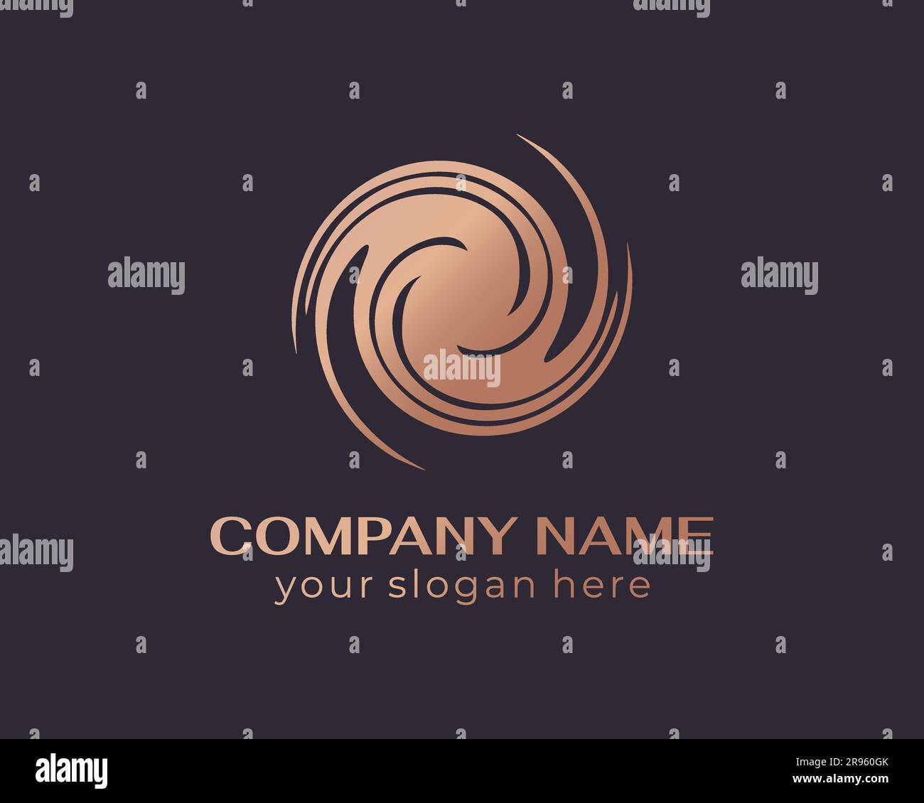 Round spiral logo. Swirling elegant waves of fabric. Template for ...