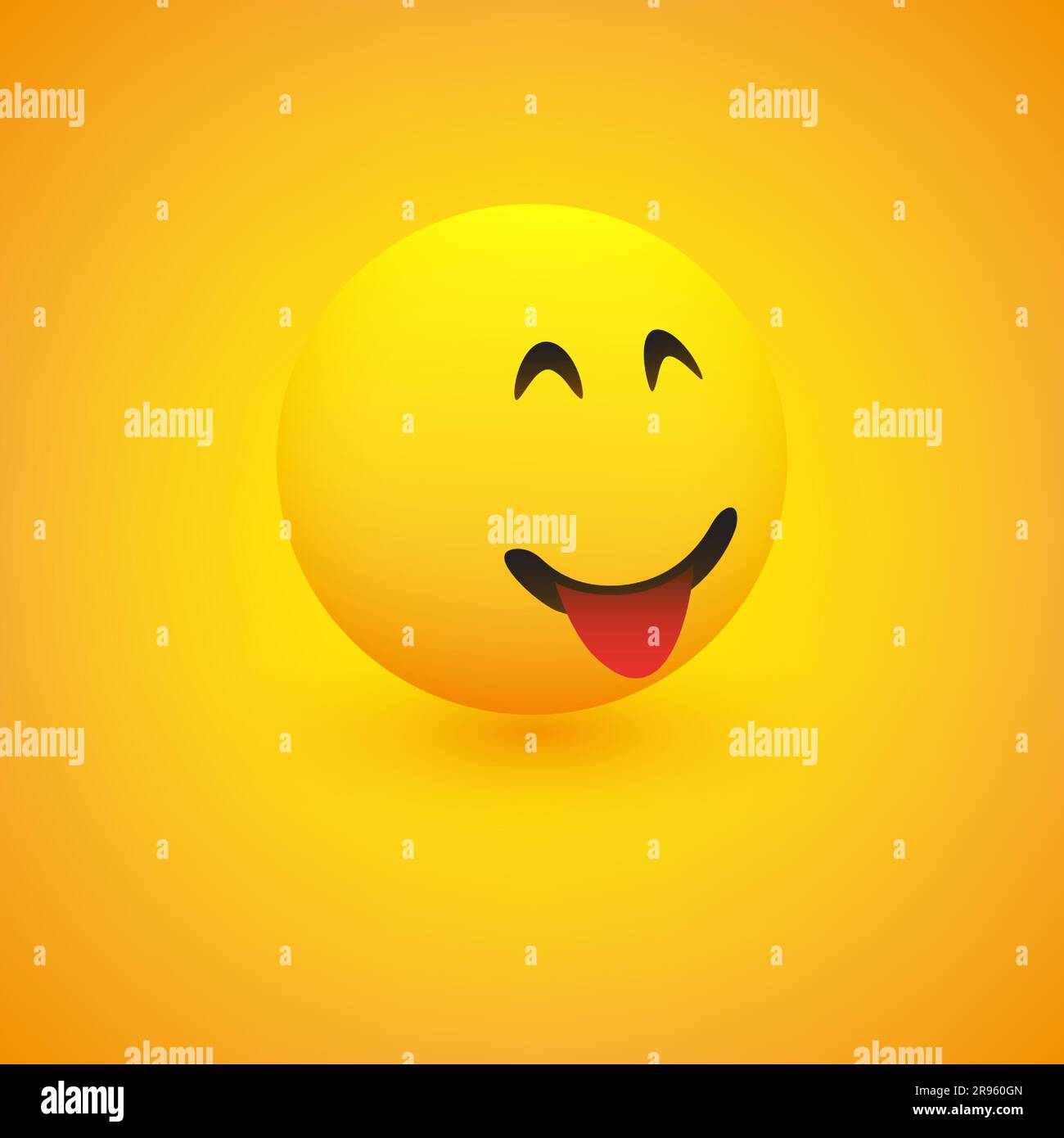 3d Smiling Face With Stuck Out Tongue View From Side Simple Happy