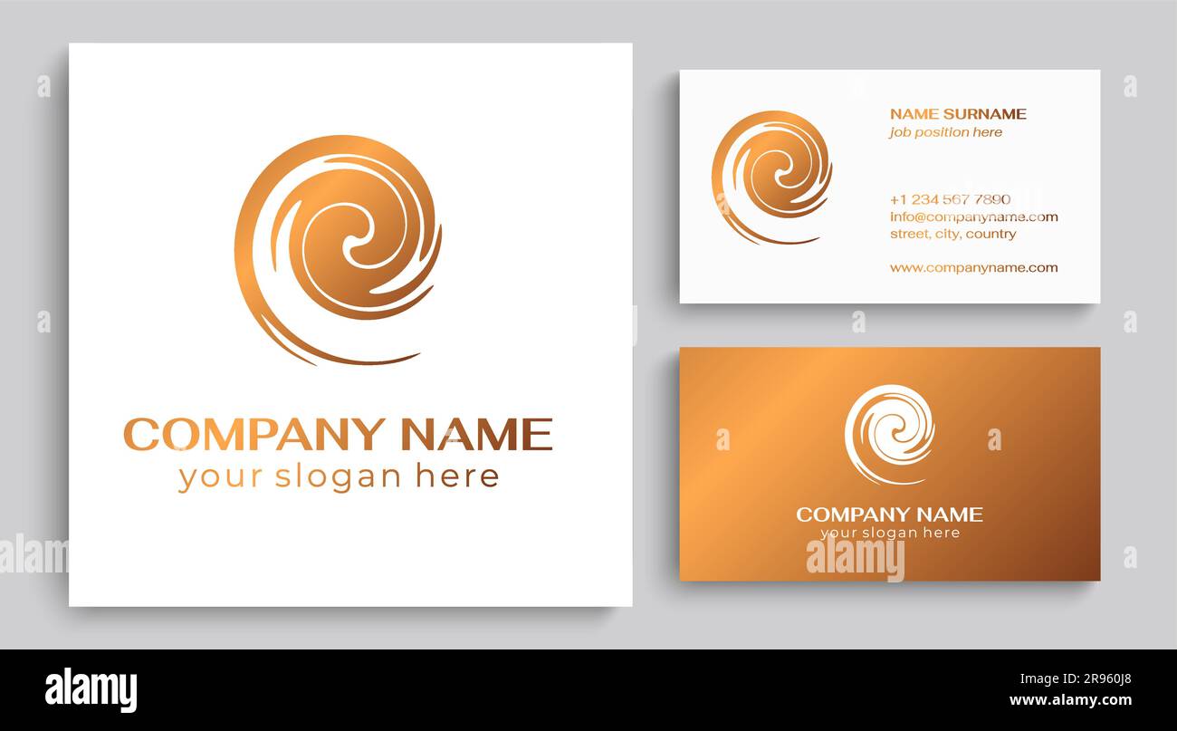 Round spiral logo. Swirling elegant waves of fabric. Template for ...
