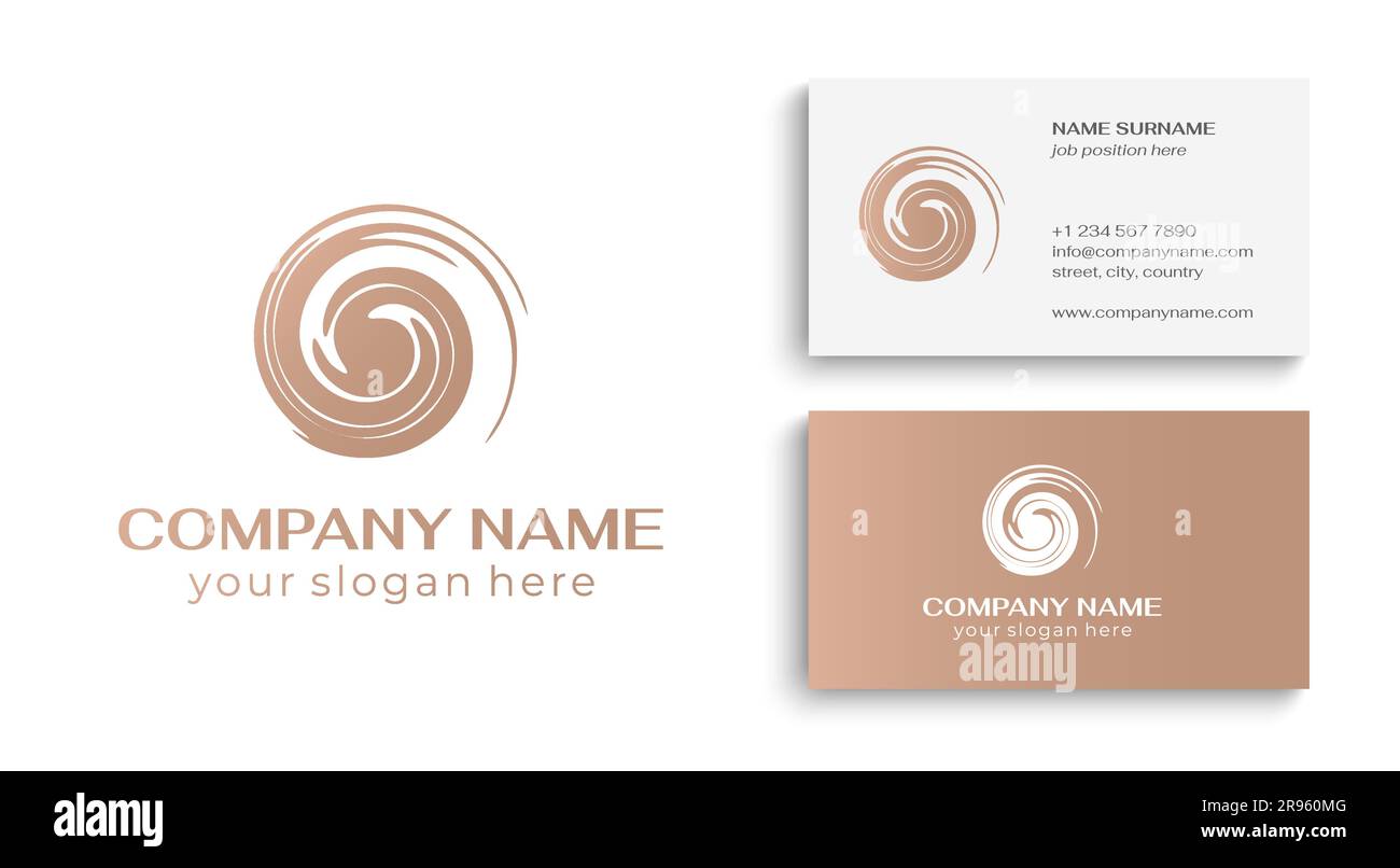 Round spiral logo. Swirling elegant waves of fabric. Template for ...